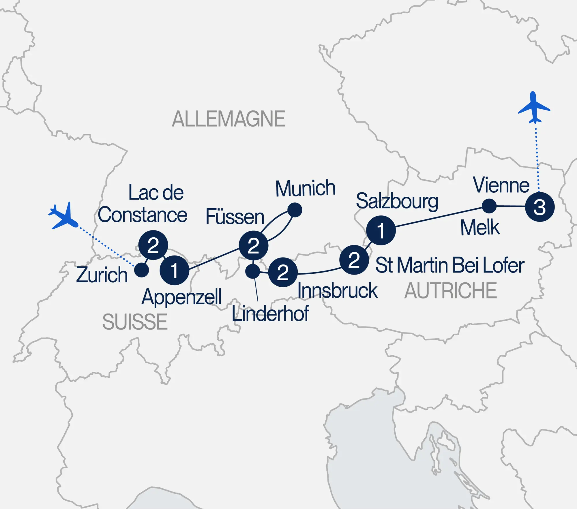 Suisse - Allemagne - Autriche | Tours Chanteclerc